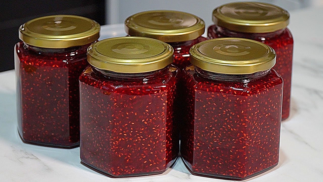 Raspberry Jam from Frozen Berries REDUCED SUGAR! - YouTube