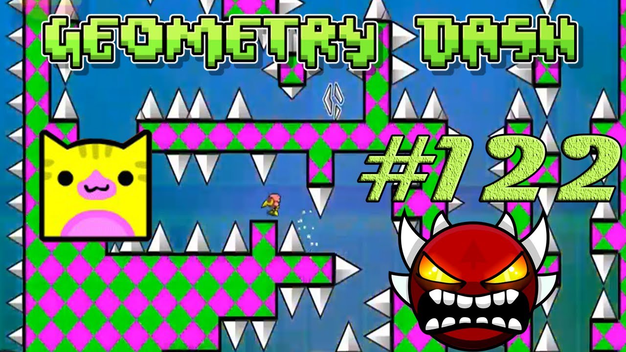 Geometry Dash (GD) 122 - первый экстрим мандарин платформер (i wanna be the guy)👿🚅🥟 - YouTube