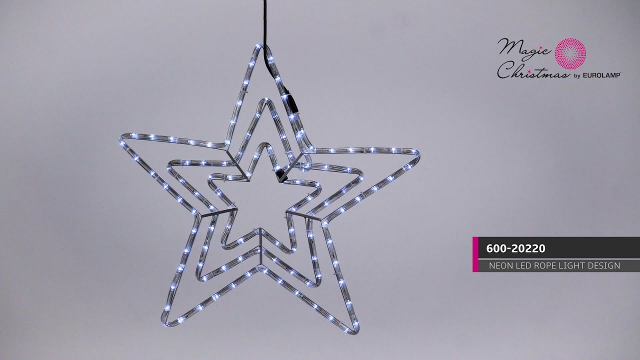 Αστέρι τριπλό LED φωτοσωλήνα, ψυχρό λευκό / Triple Star, white LED rope ...