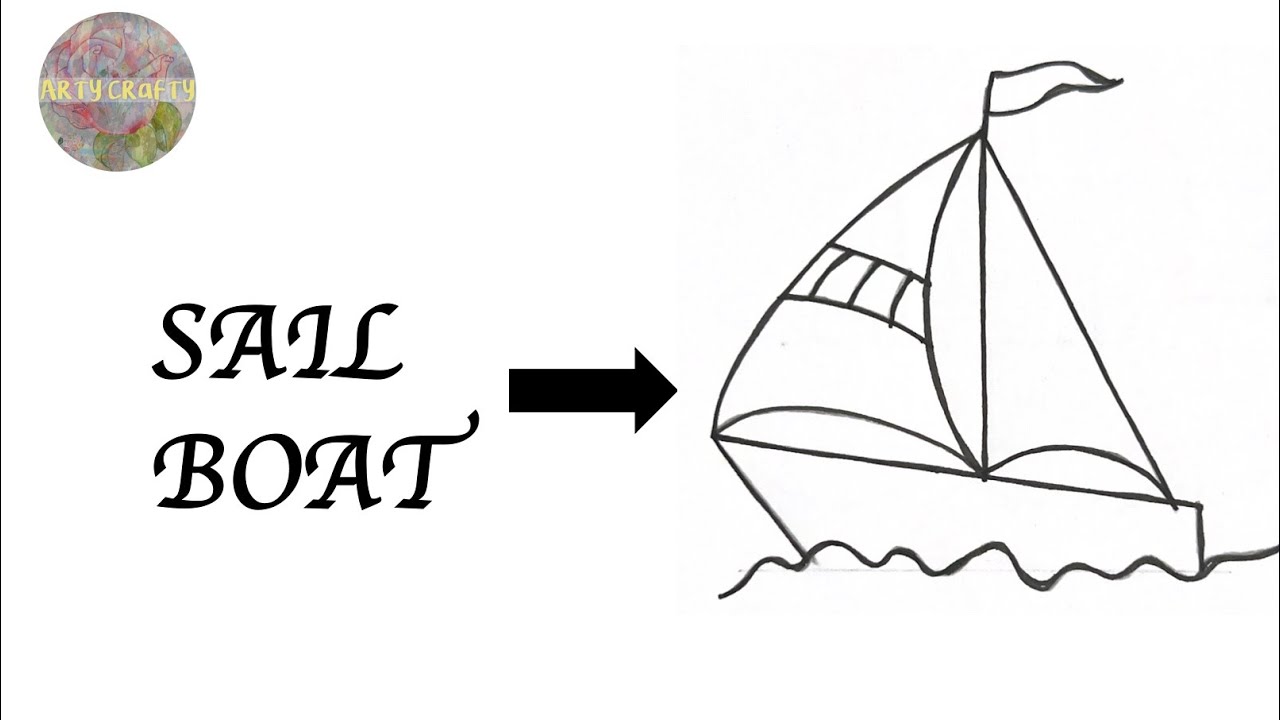 How to draw a Sailboat easy for beginners|Easy drawing of a sailboat ...
