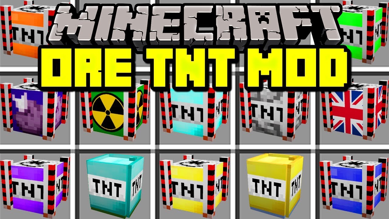 Minecraft ORE TNT MOD! | BUILD DIAMOND TNT, EXPLOSIVE BARRELS, TNT ...