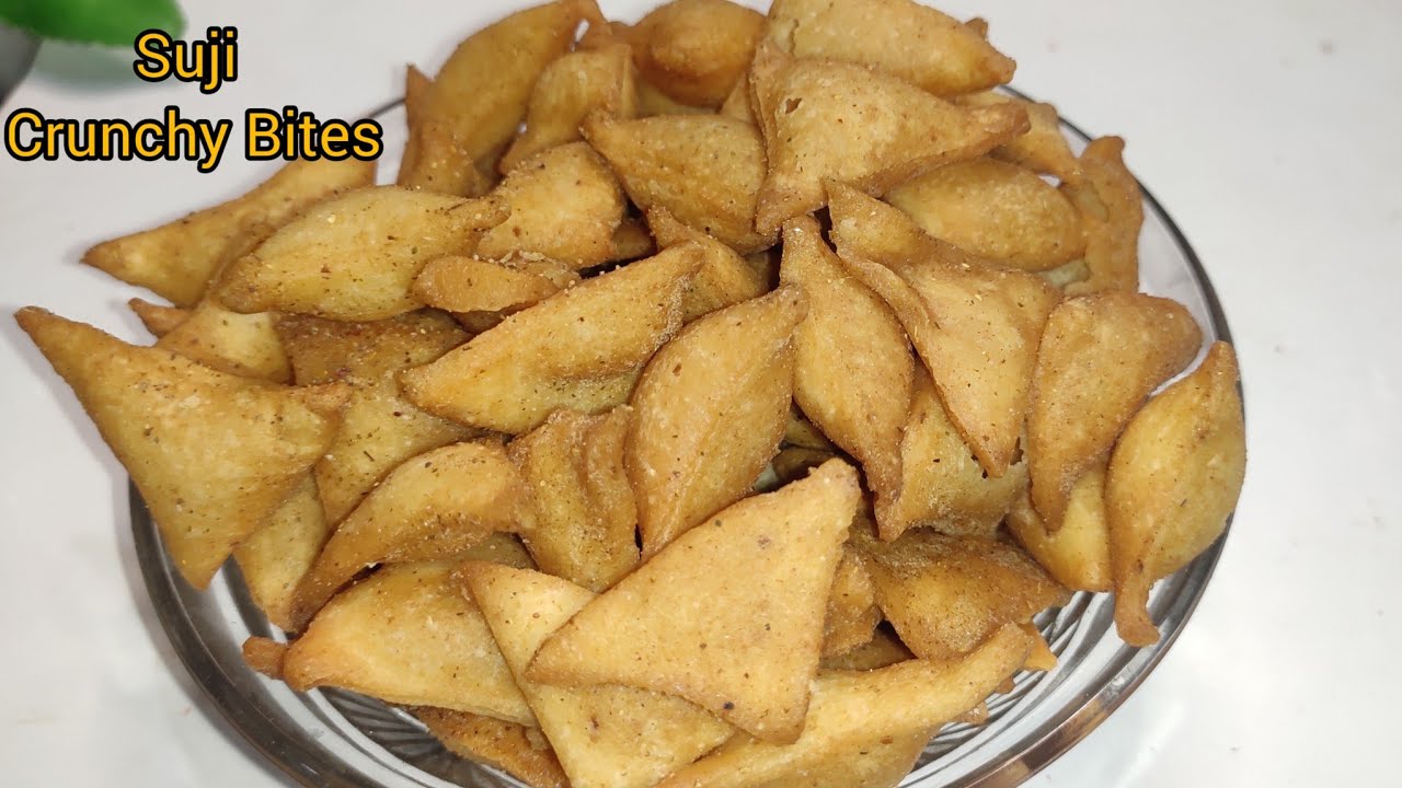Suji Crunchy Bites With in 5 minutes | Suji Snacks Recipe |#holi #suji ...