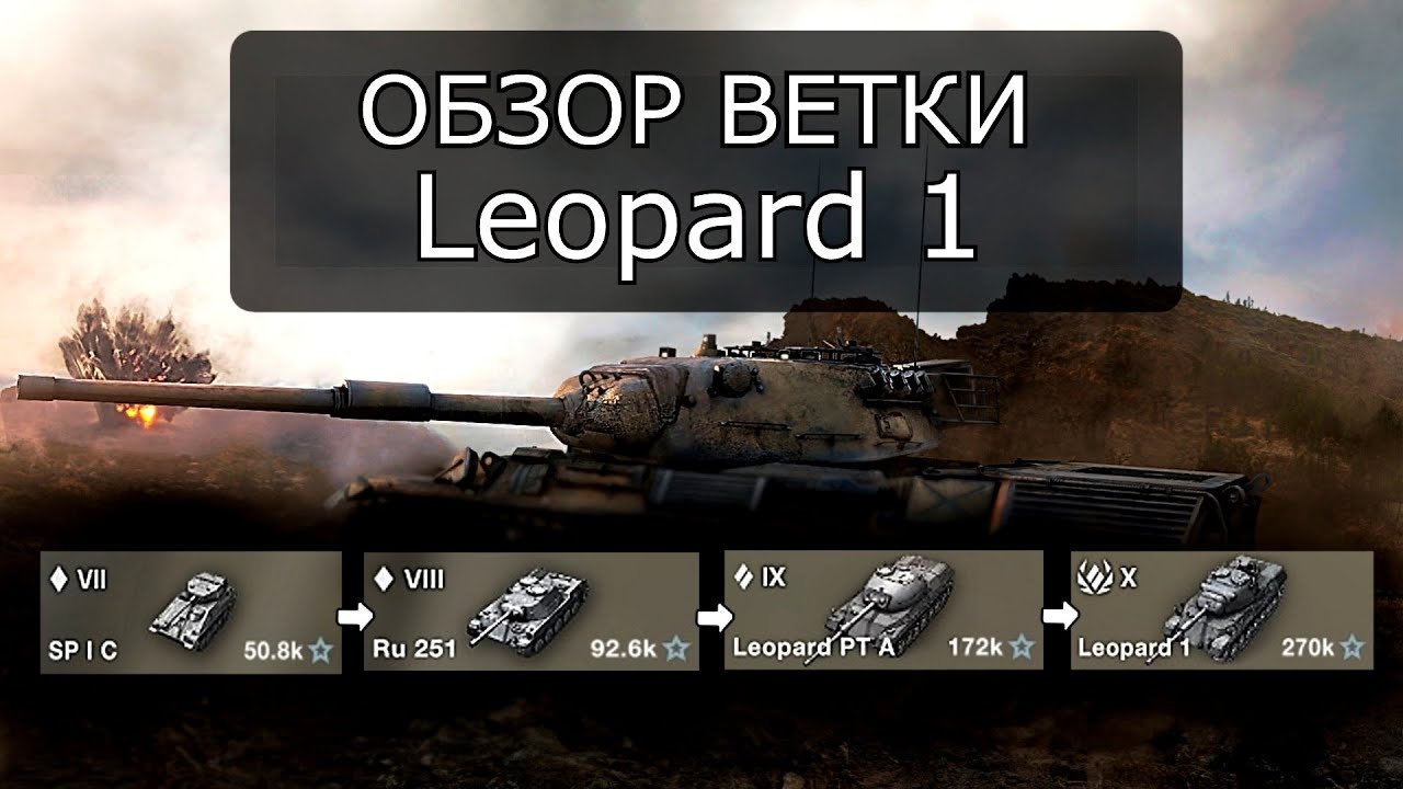 Обзор ветки Leopard 1 World of tanks Blitz - YouTube