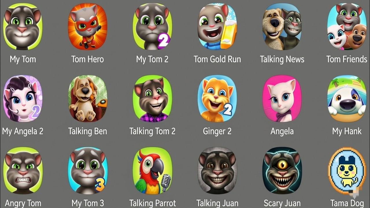 20 Talking Tom Games in One Video 😱 | My Talking Tom, Angela, Ben ...