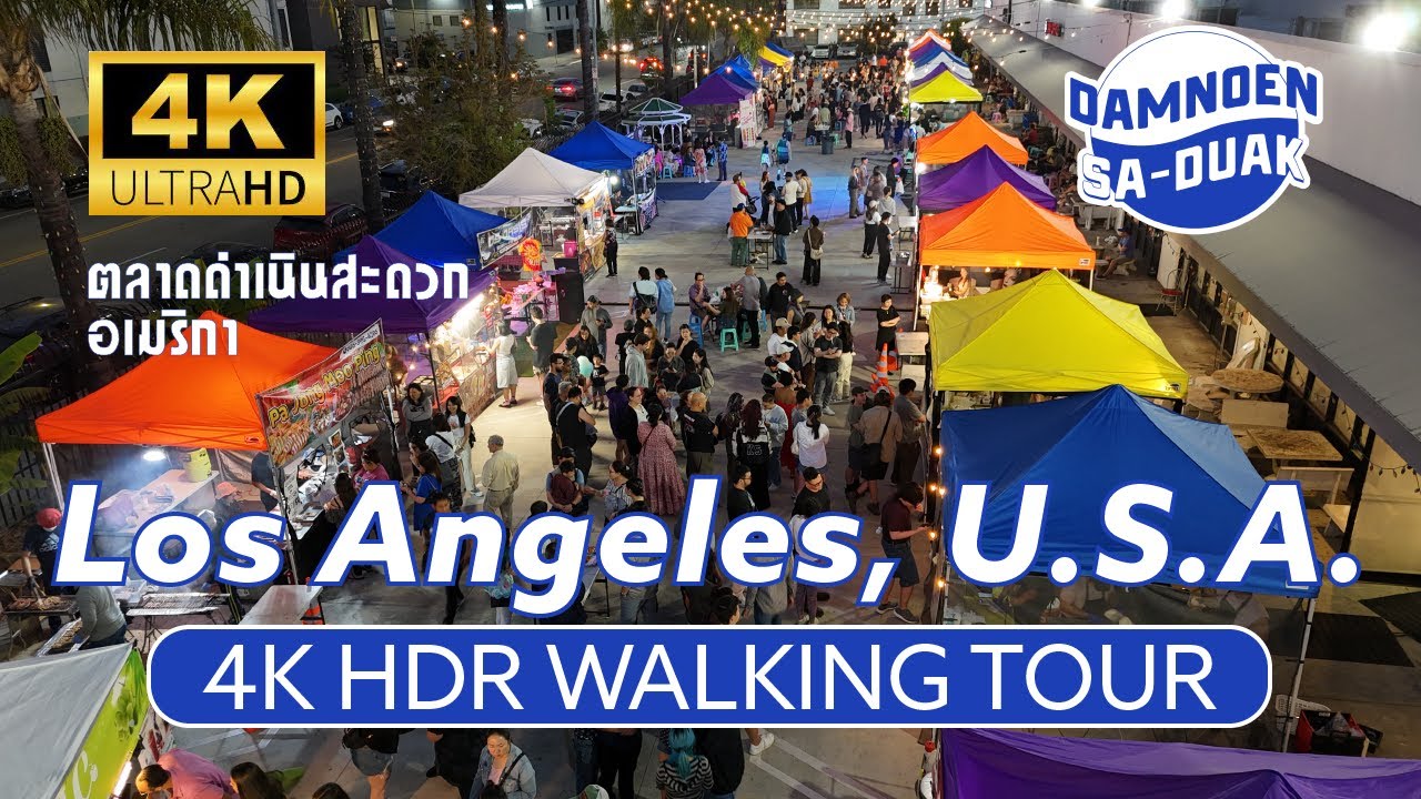 DS Night Market - Street Food Walking Tour from Day to Night [4k HDR ...