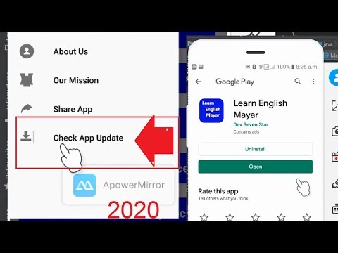 How to Add App Update Button (Tab) on Menu User check App Updates  to install app update in 2020