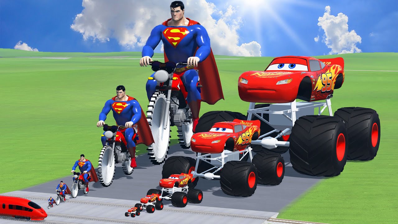 Big & Small McQueen vs Chick Hicks vs Tow Mater vs King Dinoco vs Duch ...