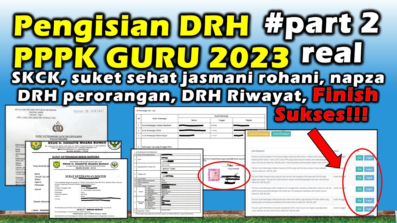 Pengisian DRH PPPK Guru Part 2, Unggah Dokumen, Cetak DRH Perorangan ...
