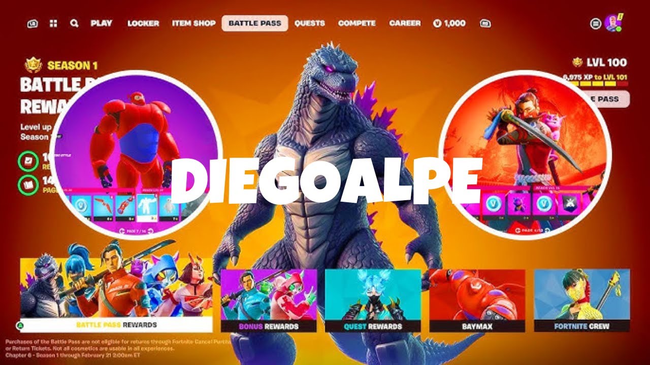 PASE DE BATALLA COMPLETO DEL CAPITULO 6 DE FORTNITE- PARTICIPA EN EL ...