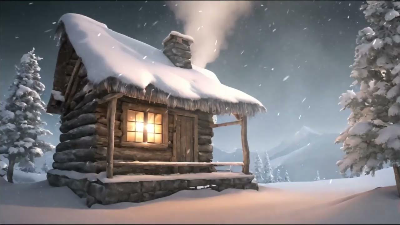 Blizzard Sounds in Cabin for Sleep. Chilly Winter Ambience. Relaxing Snow Storm and Howling ...