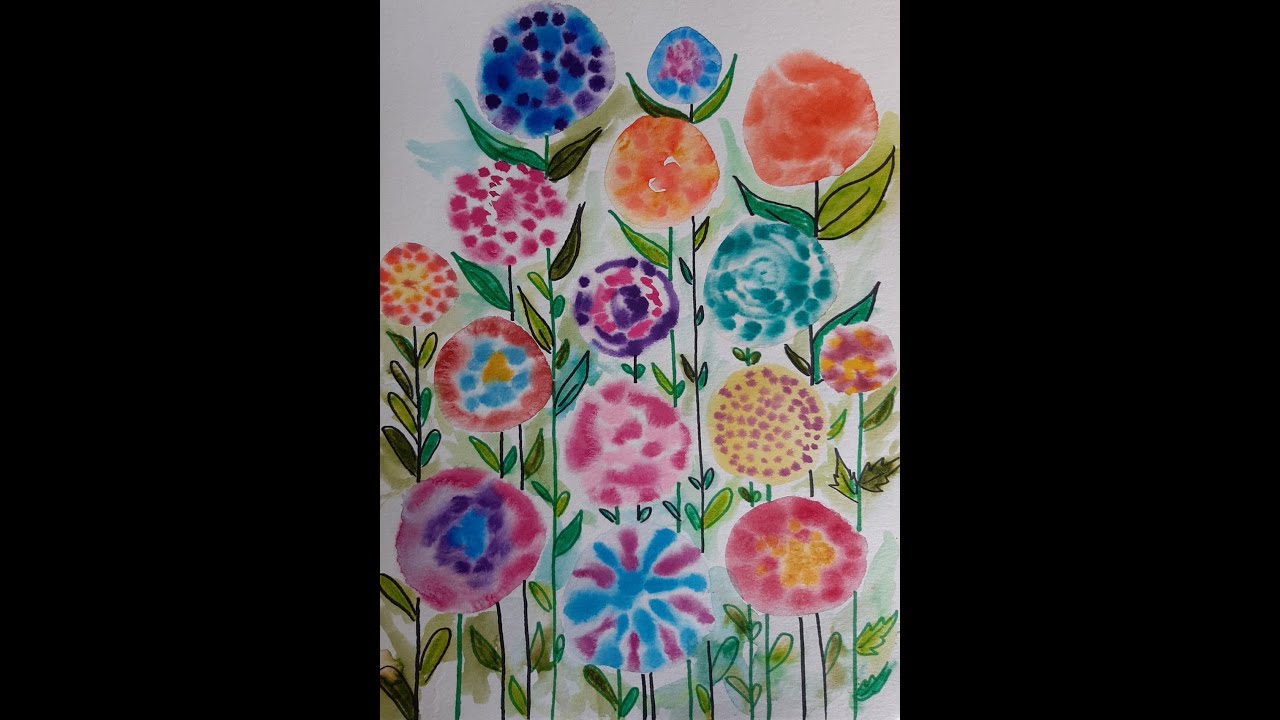 Watercolour Flowers for Kids - YouTube