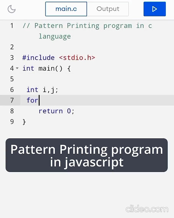 C program : Pattern Printing program in c language | #shortsvideo #shortsvideo - YouTube