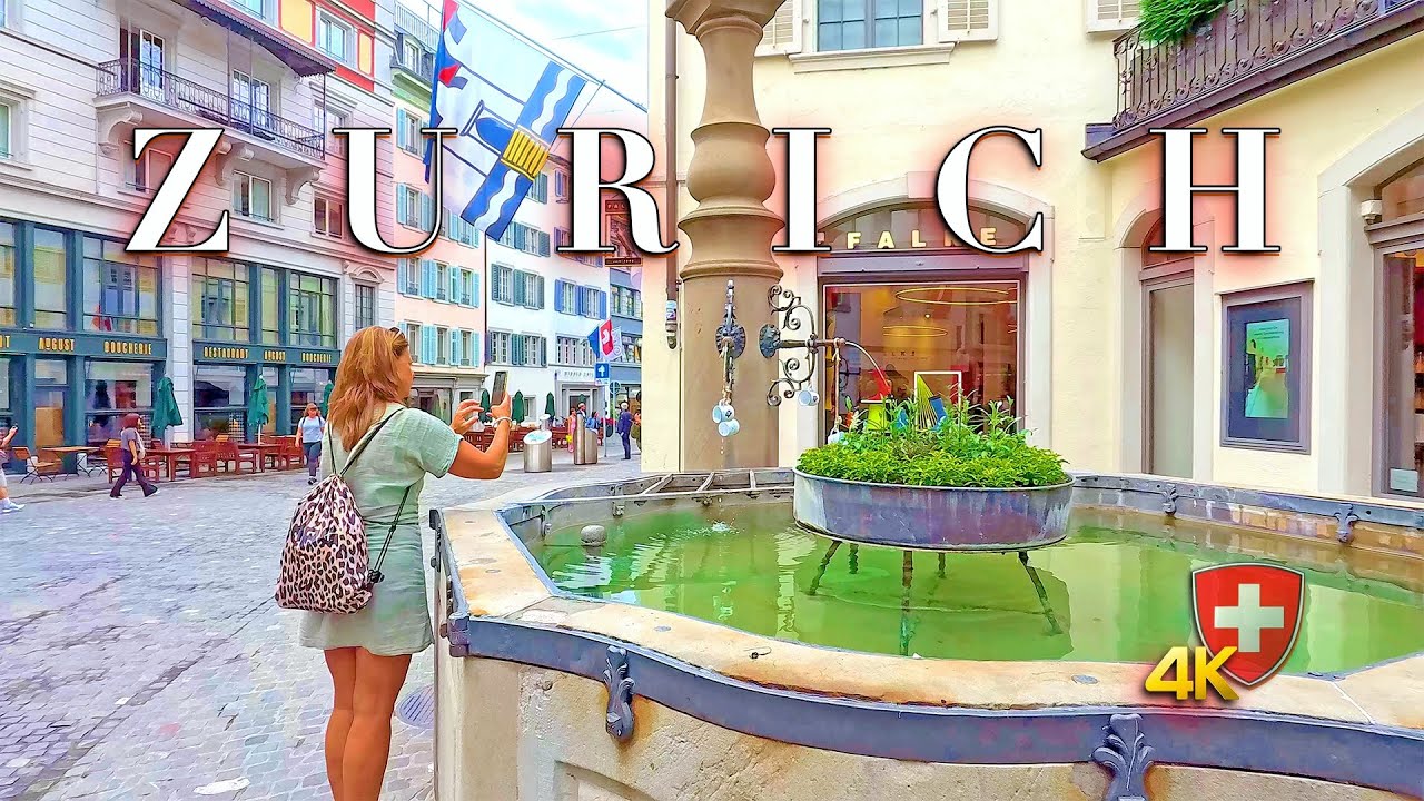 Switzerland Zurich 🇨🇭 Exploring the Beauty of City Center / Shopping & Cafes streets 4K 60fps ...