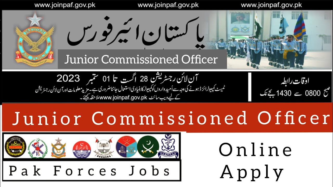 Join PAF as Junior Commissioned Officer Jobs 2023 | PAF Religious ...
