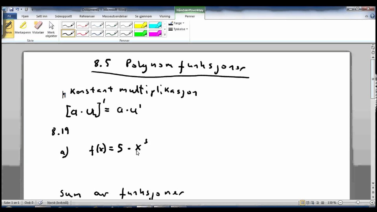 Oppslag 8.5 Den deriverte til polynomfunksjoner Sigma 1T - YouTube