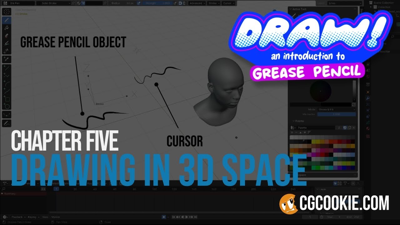 Drawing with Blender Grease Pencil in 3D - DRAW Chapter Five - YouTube