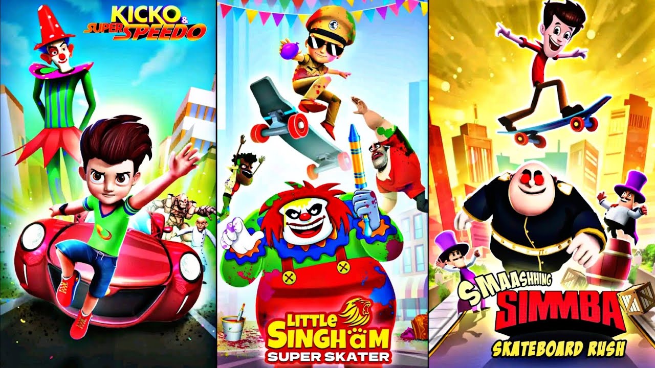 Little Singham Super Skater 2024 | Smaashhing Simba Skateboard Rush ...