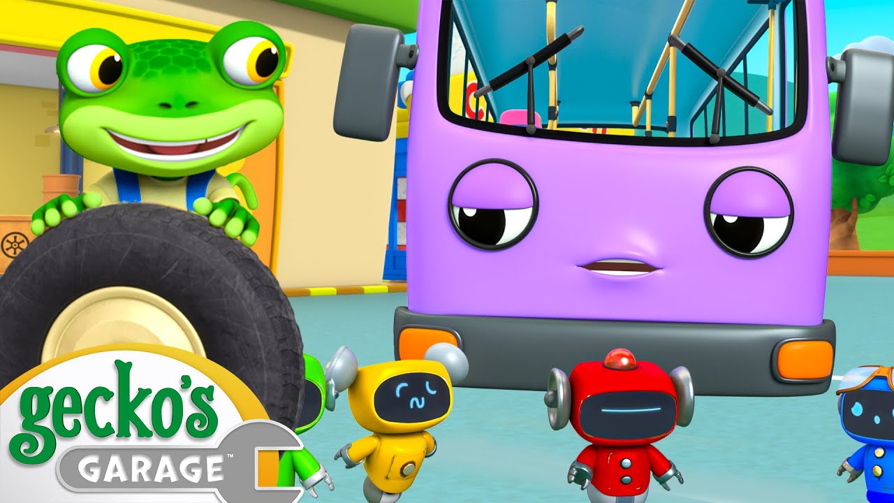 Bobby Bus' New Wheel Fix | Gecko the Mechanic | Vehicle Repair Cartoons ...