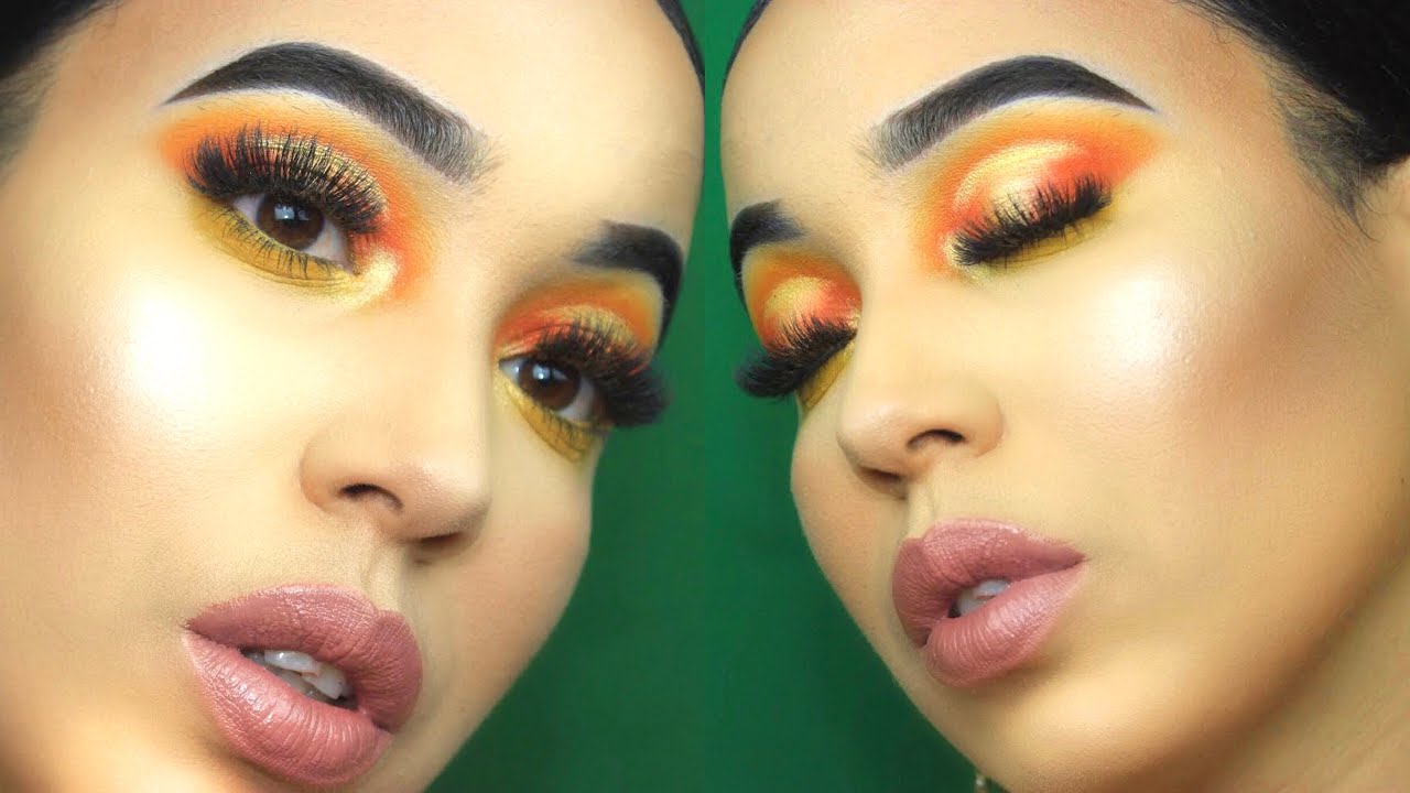 MAQUILLAJE EN TONOS NARANJA 🍊 SÚPER FÁCIL - YouTube