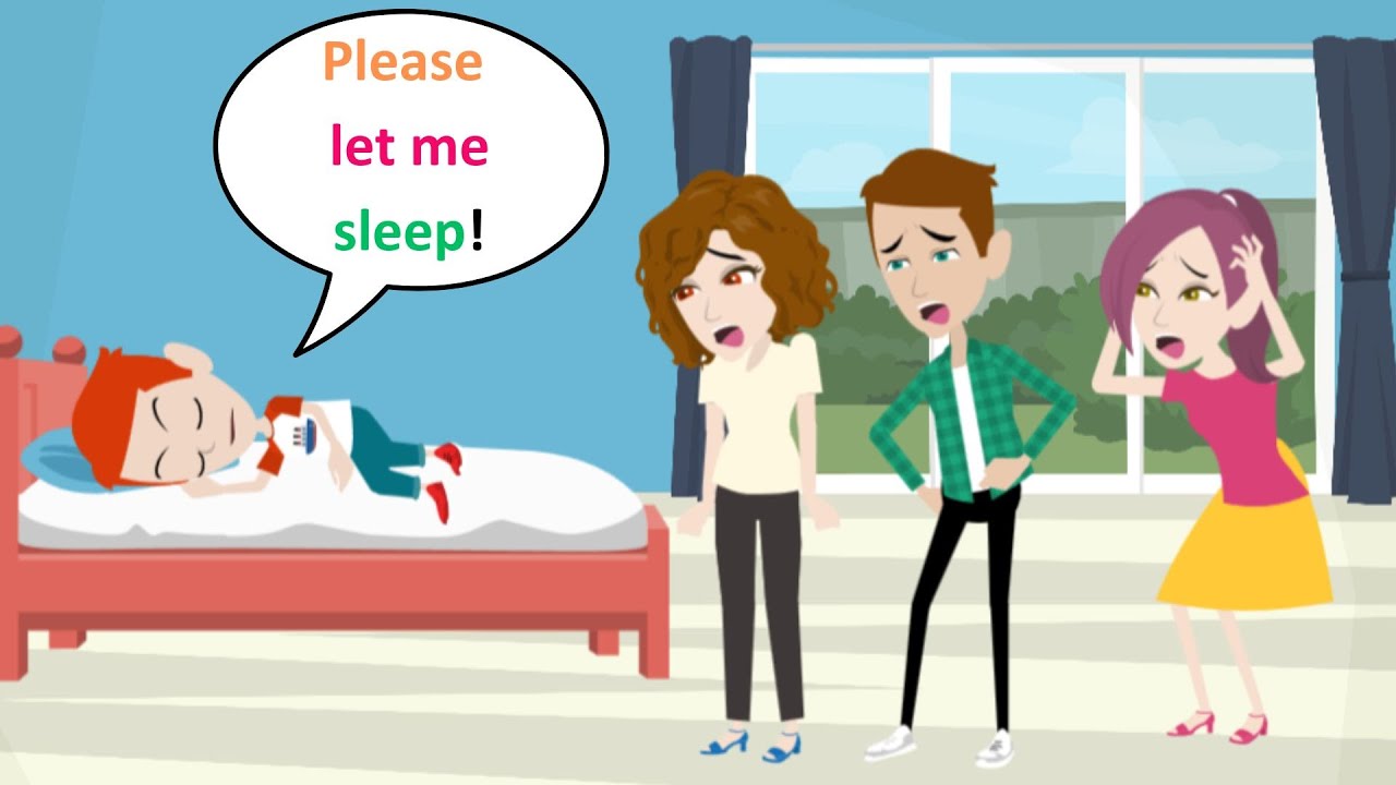 Lucas wants to sleep - Animated English Funny Story - Lucas English ...