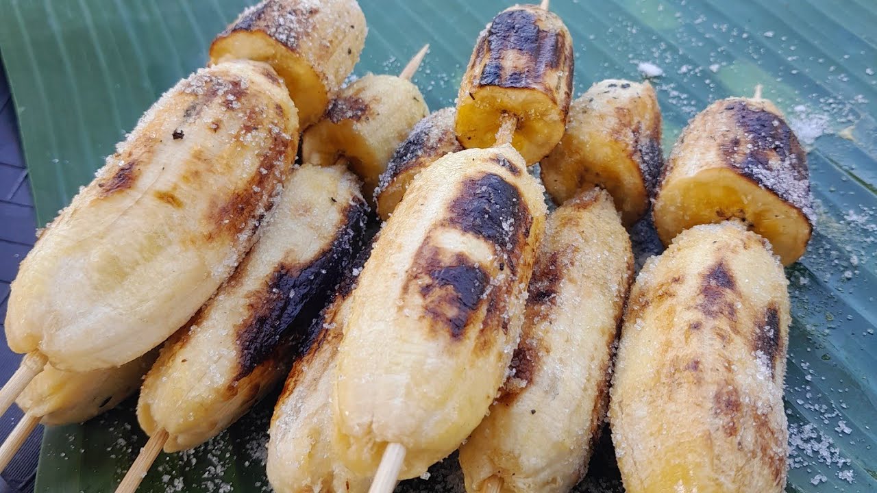 Ginanggang kung tawagin sa Bisaya/Inihaw Na Saging Recipe - YouTube