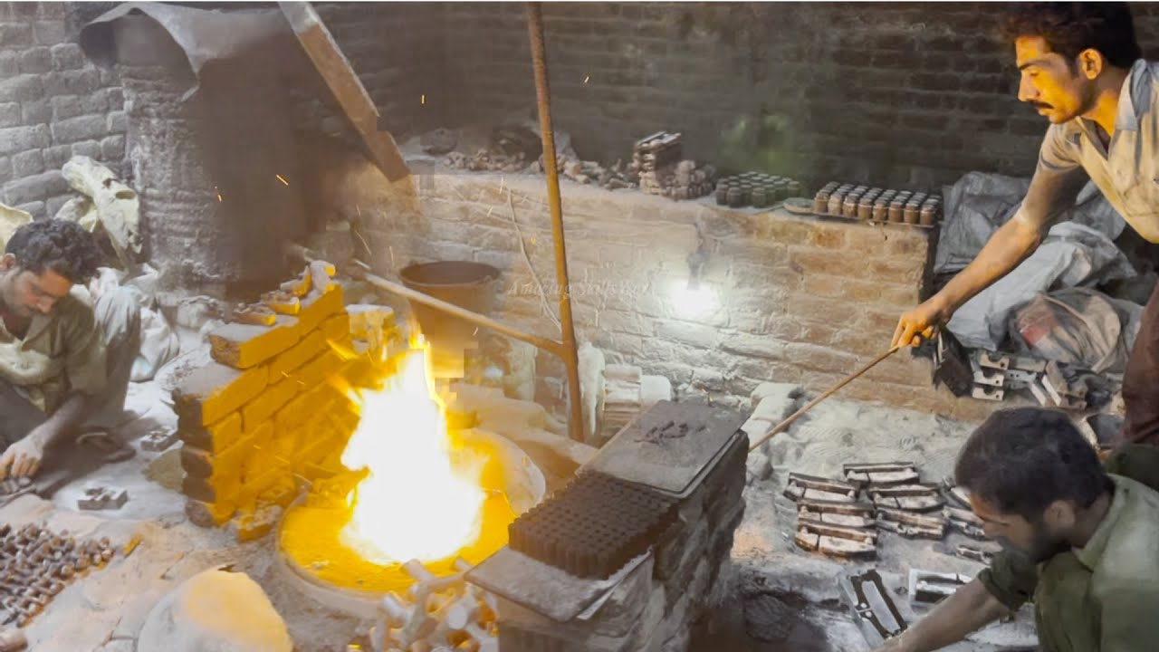 Metal Casting Process with Sand in a Metal Casting Factory with Amazing ...