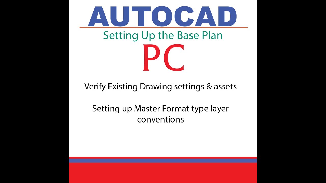 AutoCAD PC: Verifying and Setting a Base Plan - YouTube