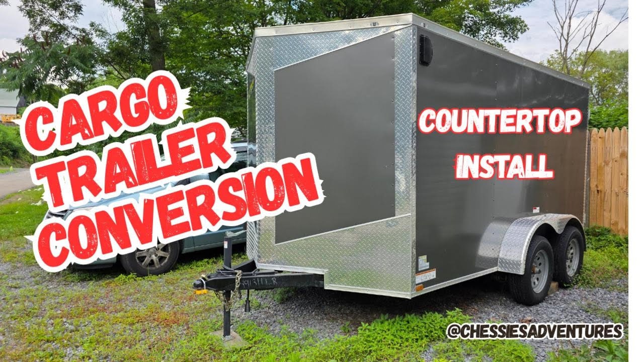 Installing The Countertop In My Cargo Trailer - YouTube