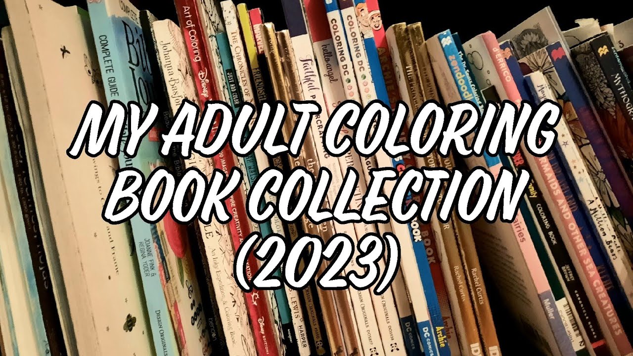 My Large Coloring Book Collection || WIPs and Finished Pages - YouTube