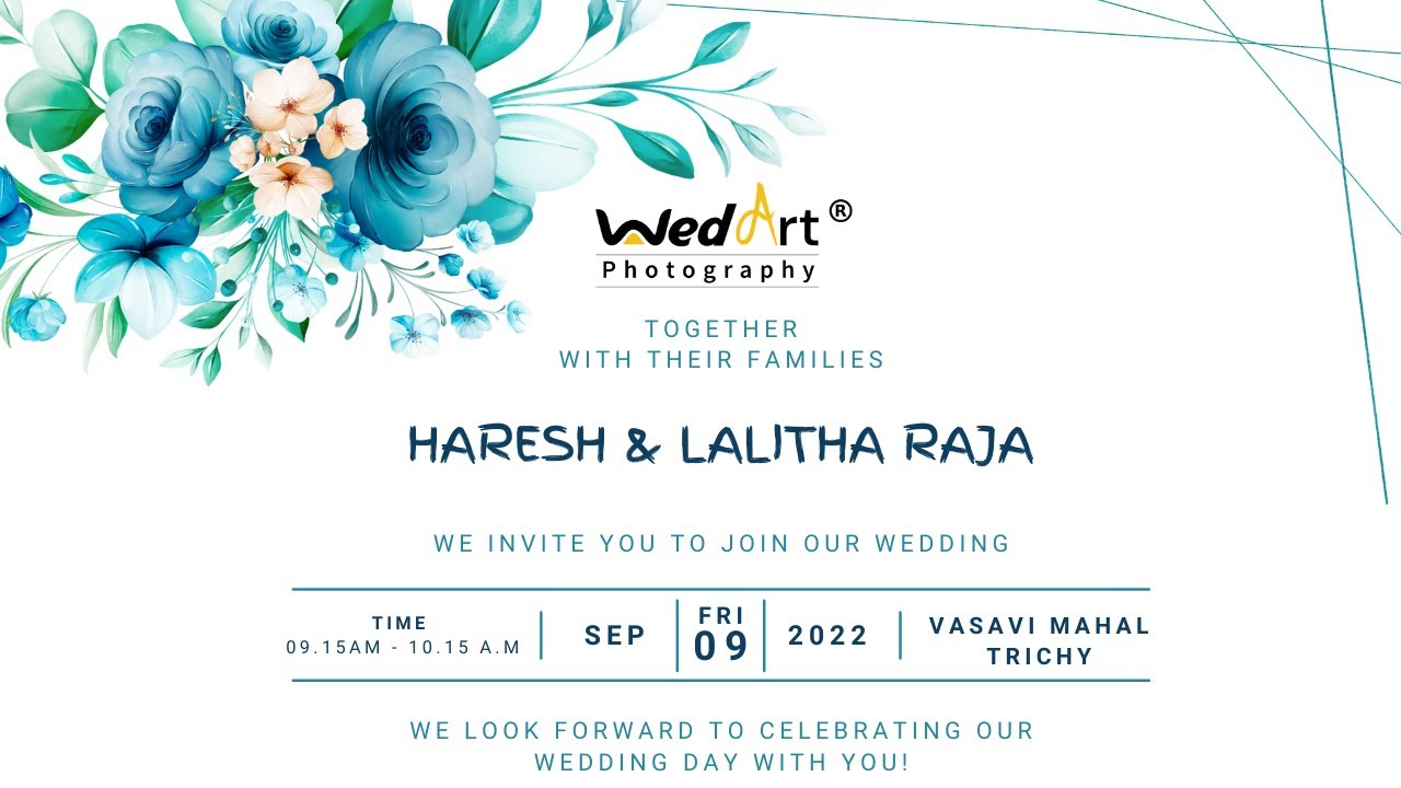 HARESH & LALITHA RAJA | 🔴 Wedding Live | Wedart Photography | 2022 ...