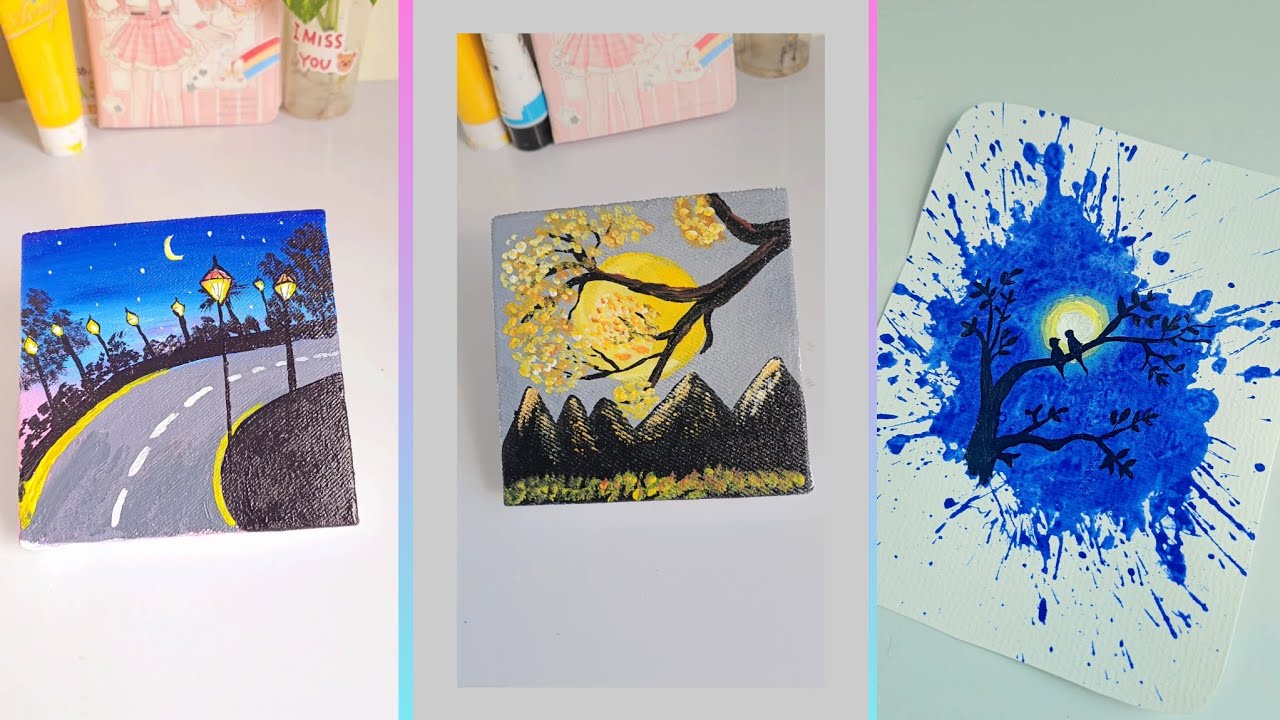 5 easy painting tecnic |drawing |acrylic painting for beginners | how ...