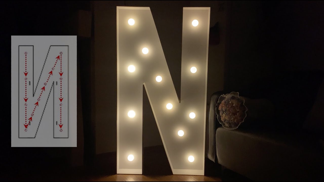 EUFONY 4FT Marquee Light Up Letter N Assembly Tutorial, Mosaic Letter N ...