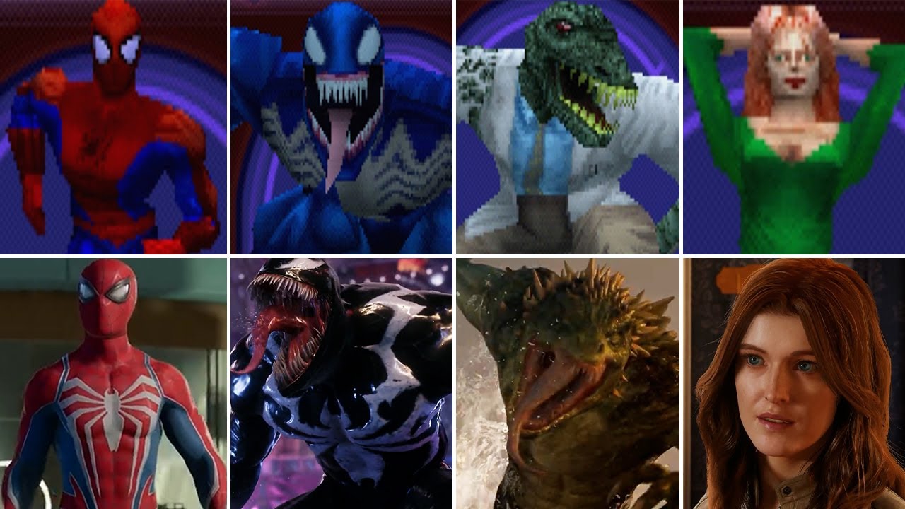 Spider-man (2000) Vs Marvel's Spider-man 2 Characters (side By Side
