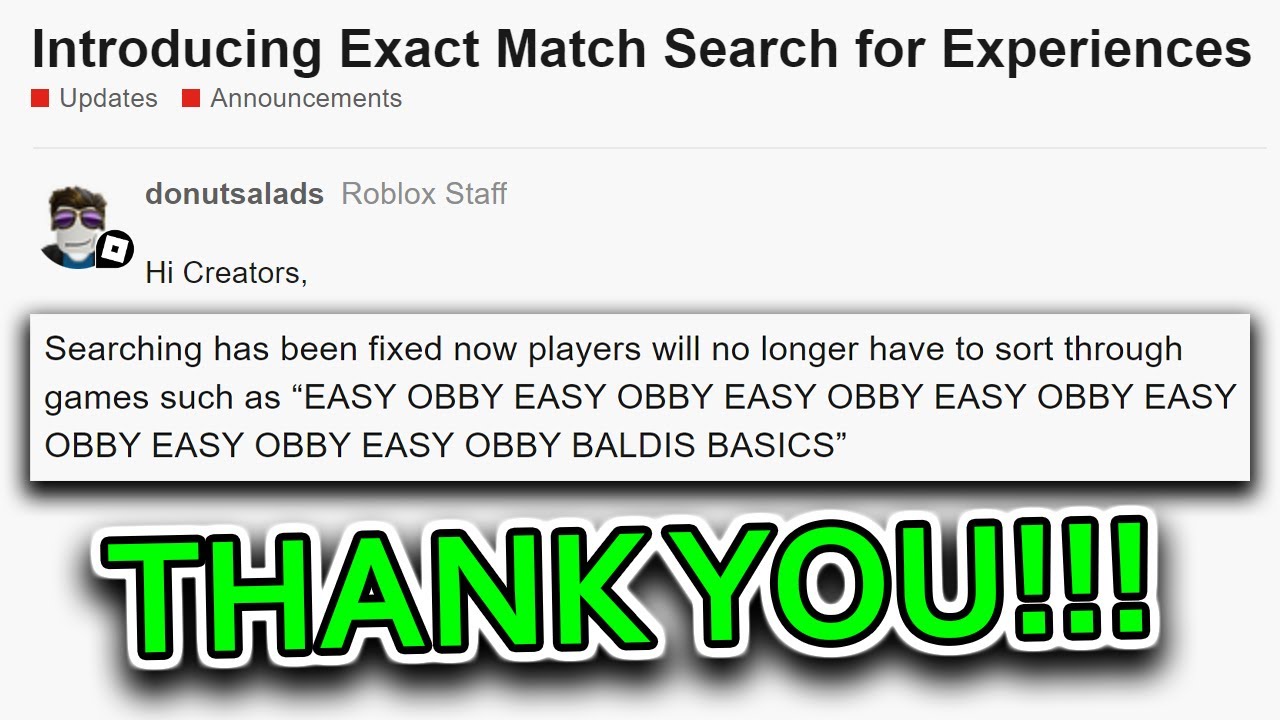 Roblox FIXED Game Search Update... - YouTube