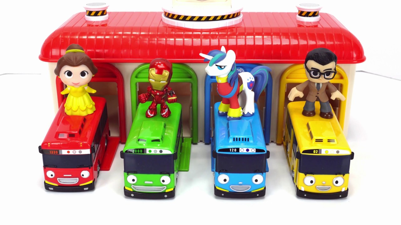 Learn Colors & Counting Tayo the Little Bus Depot and Surprise Toys ...