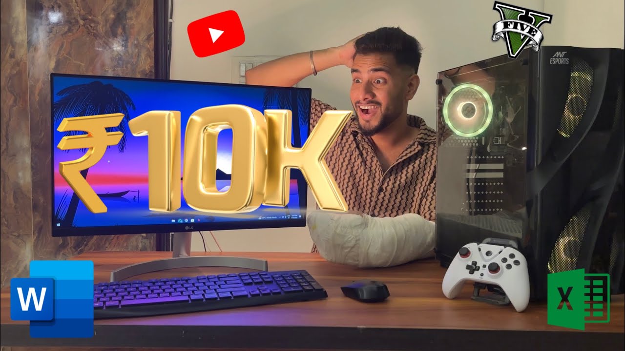 Rs 10k pc build! 2024⚡ Gaming + editing - YouTube