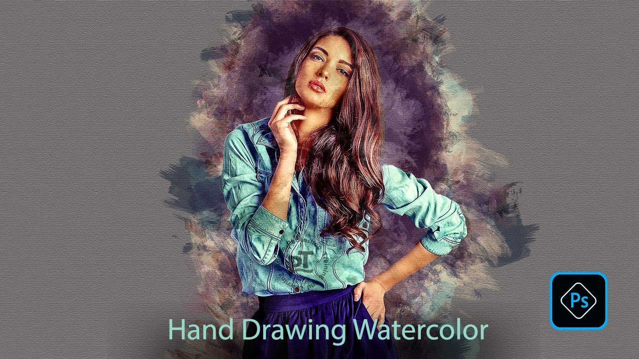 Hand Drawing Watercolor Action FREE for Photoshop - YouTube