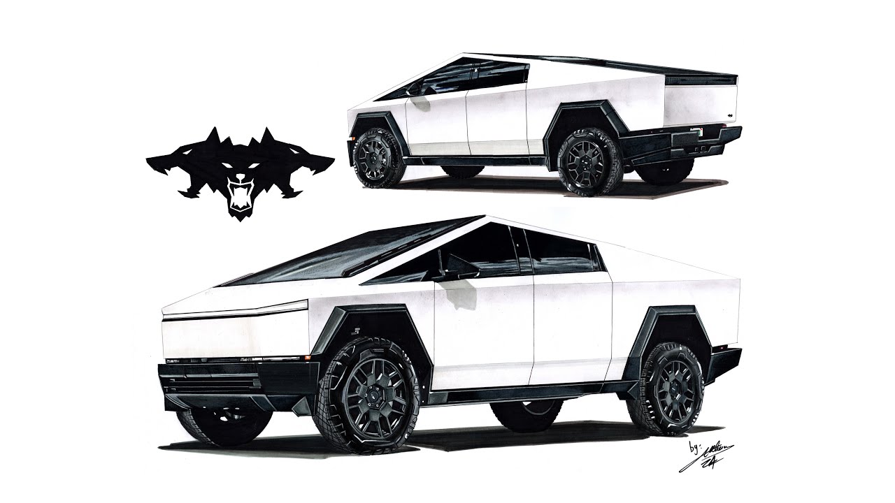 Tesla CYBERTRUCK | DRAWING ️ - YouTube