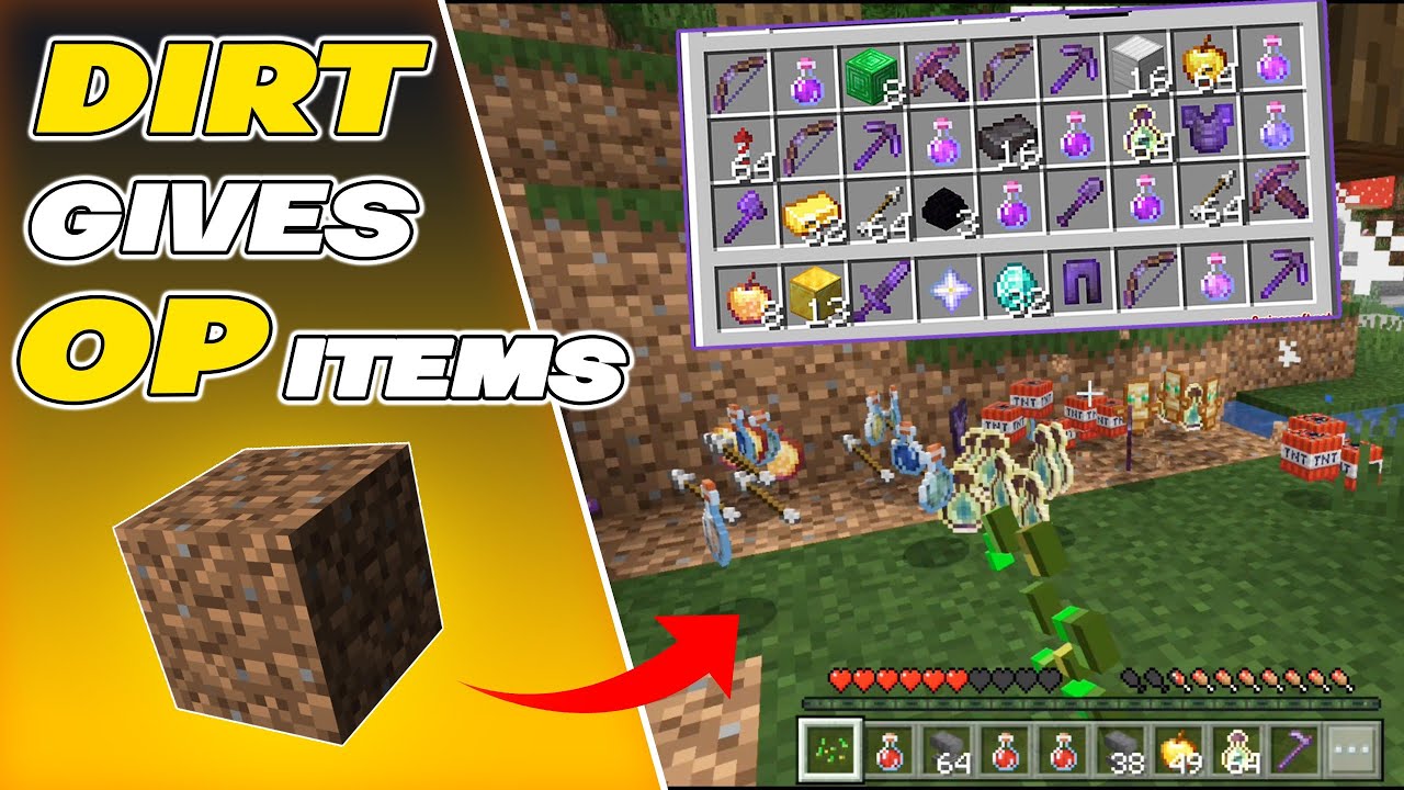 Dirt Give OP items Addon For Minecraft Pe | Dirt Give OP items For 1.20+ Minecraft Bedrock - YouTube