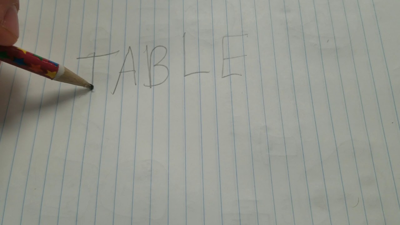 DIY How to Draw a Table with the Word "Table"! - YouTube