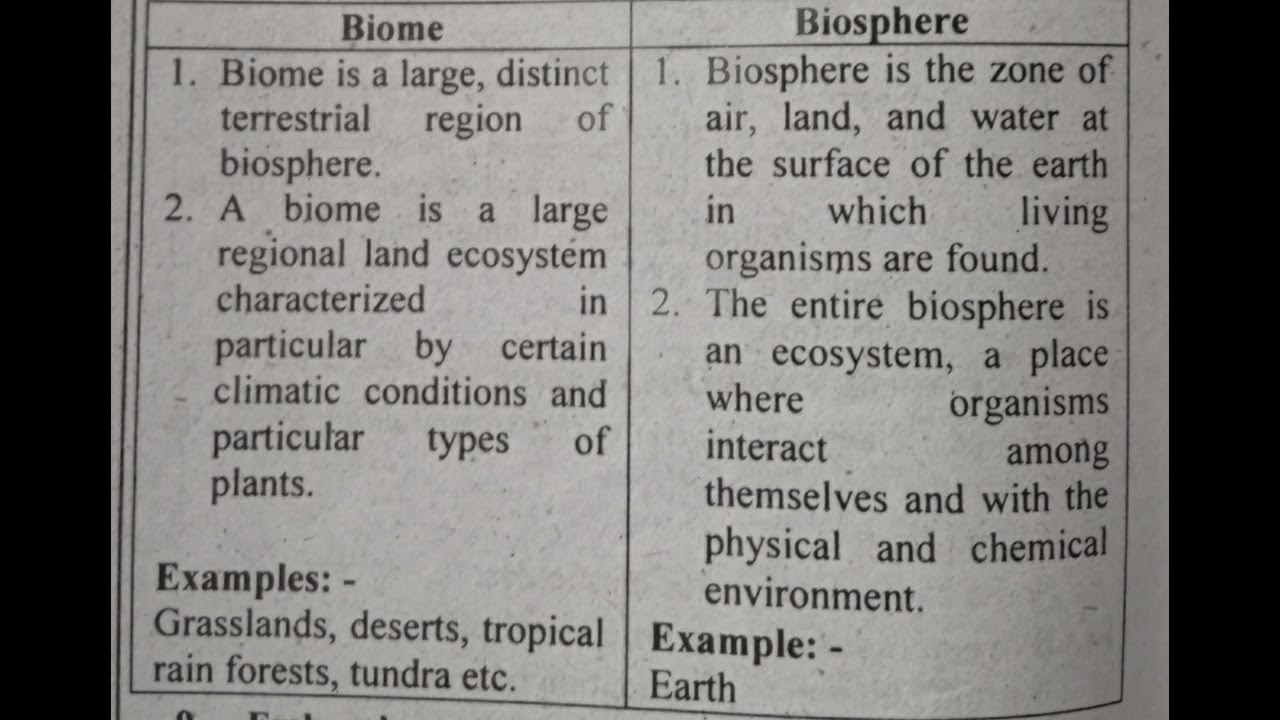 What is Biome and Biosphere and it's example/Difference between Biome and Biosphere - YouTube