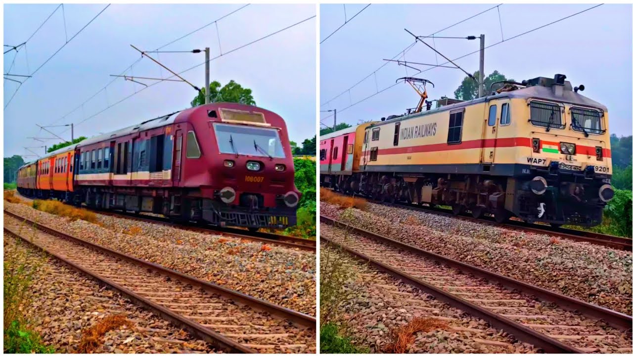Crazy Acceleration of Eletric WAP-7 with 12449 LHB Rakes Goa Sampark ...
