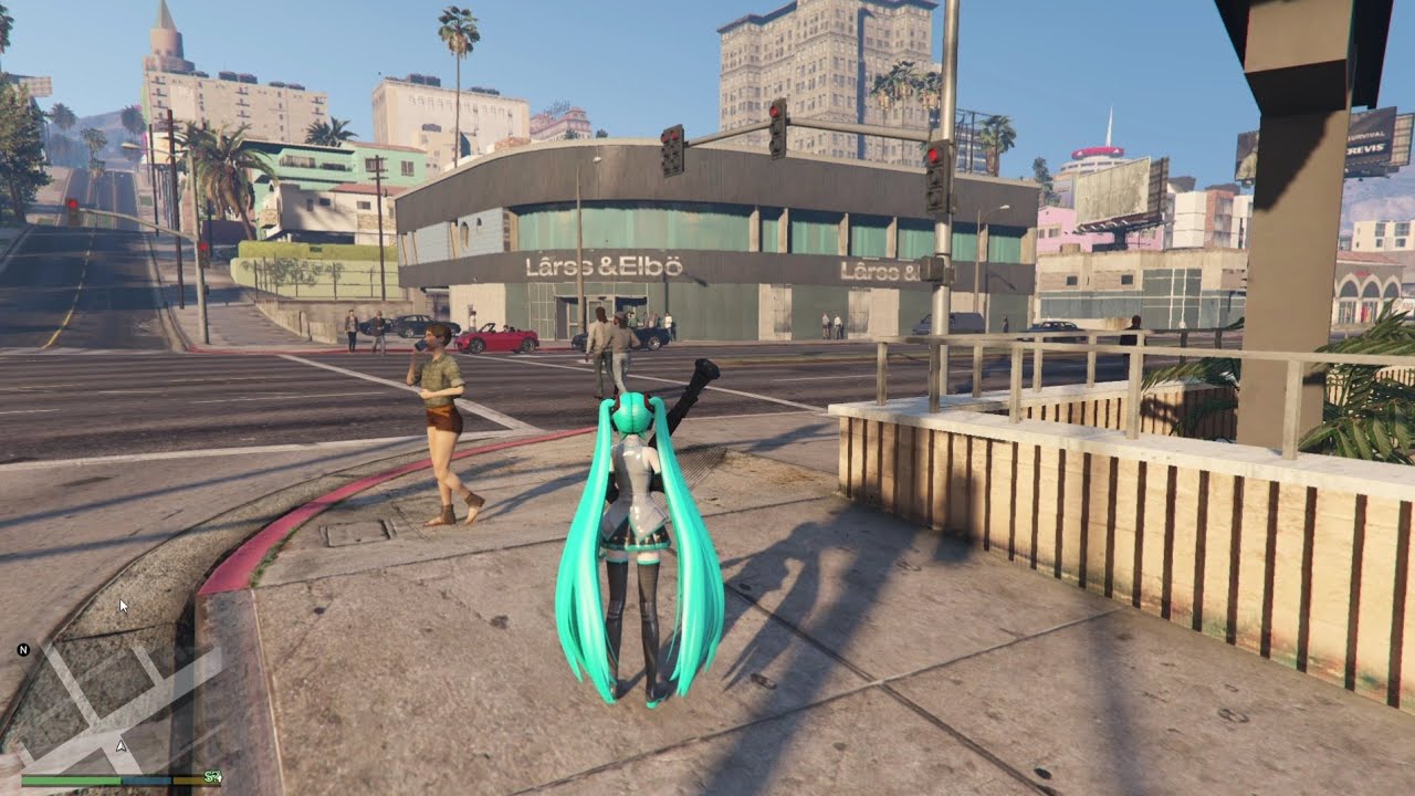 Hatsune Miku Visit Los Santos | GTA V Skin Mod - YouTube