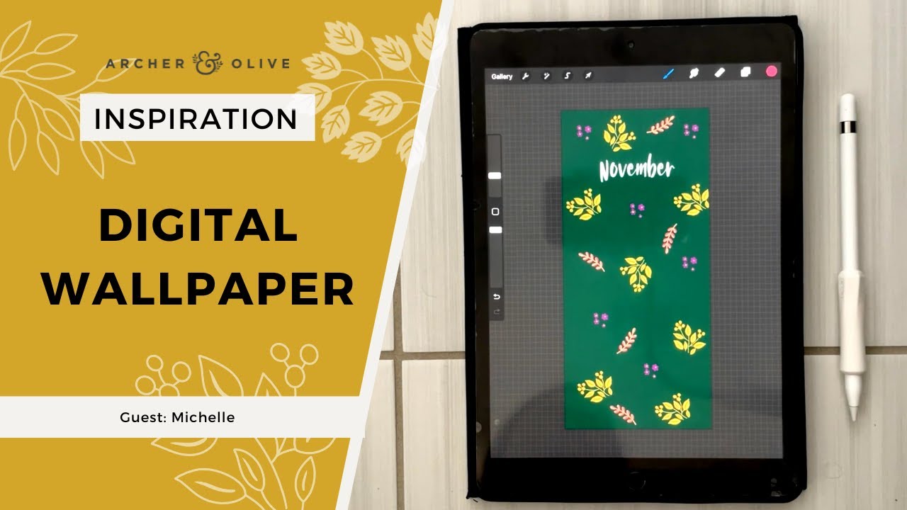 How to Create an Easy Floral Digital Wallpaper on Procreate - YouTube