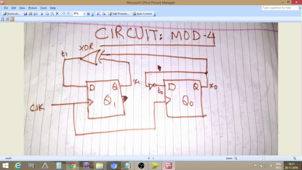 Mod16 counter using mod4 counter in vhdl - YouTube