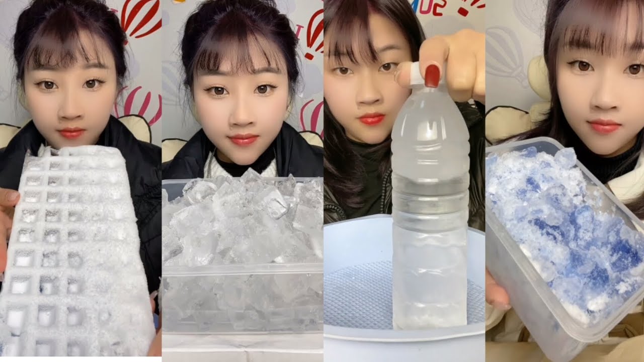 SOLO LZM | HARD ICE | FRESH CLEAR CUBES ICE | INSTANT WATER BOTTLE SLUSH #iceeating #asmr # ...