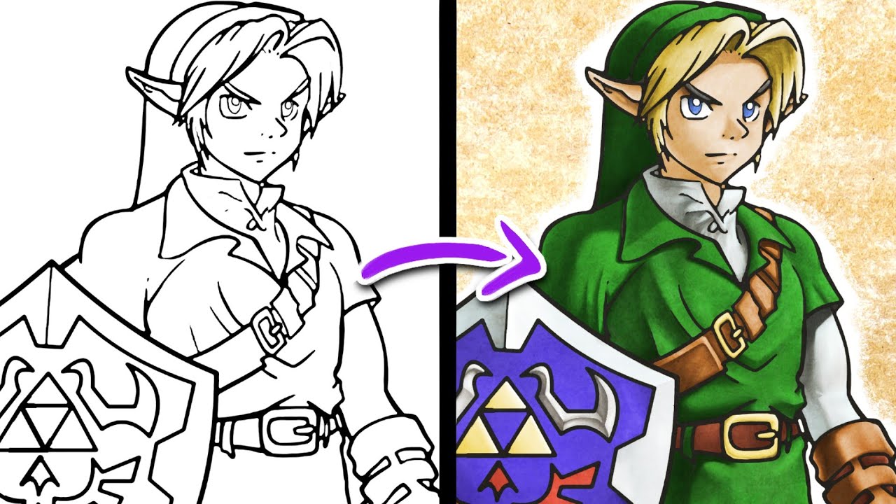 How to colour LINK from Zelda | Digital Colouring - YouTube