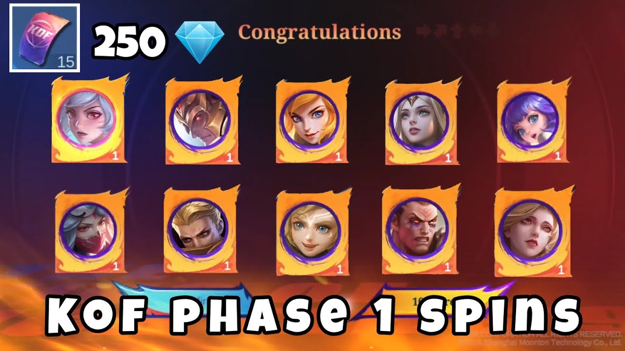 20x spins with 250 diamonds | KOF Phase 1 | MLBB - YouTube