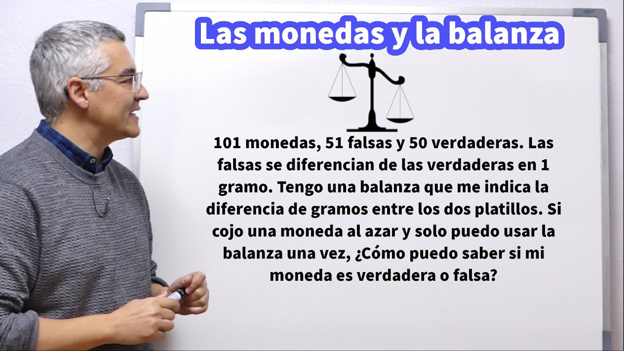 Acertijo de las monedas y la balanza. Lógica matemática. - YouTube