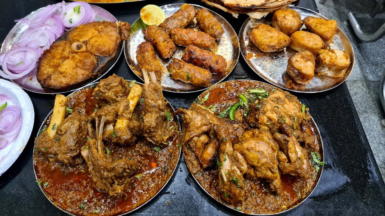 Amritsar's Best Nonveg Street Food. Desi Ghee Mutton Curry, Tawa Mutton ...